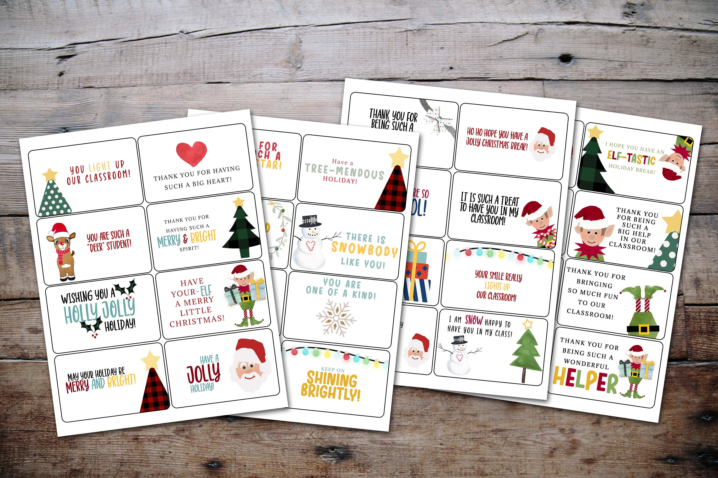 Printable Christmas Cards From Teacher to Students. Holiday | Etsy