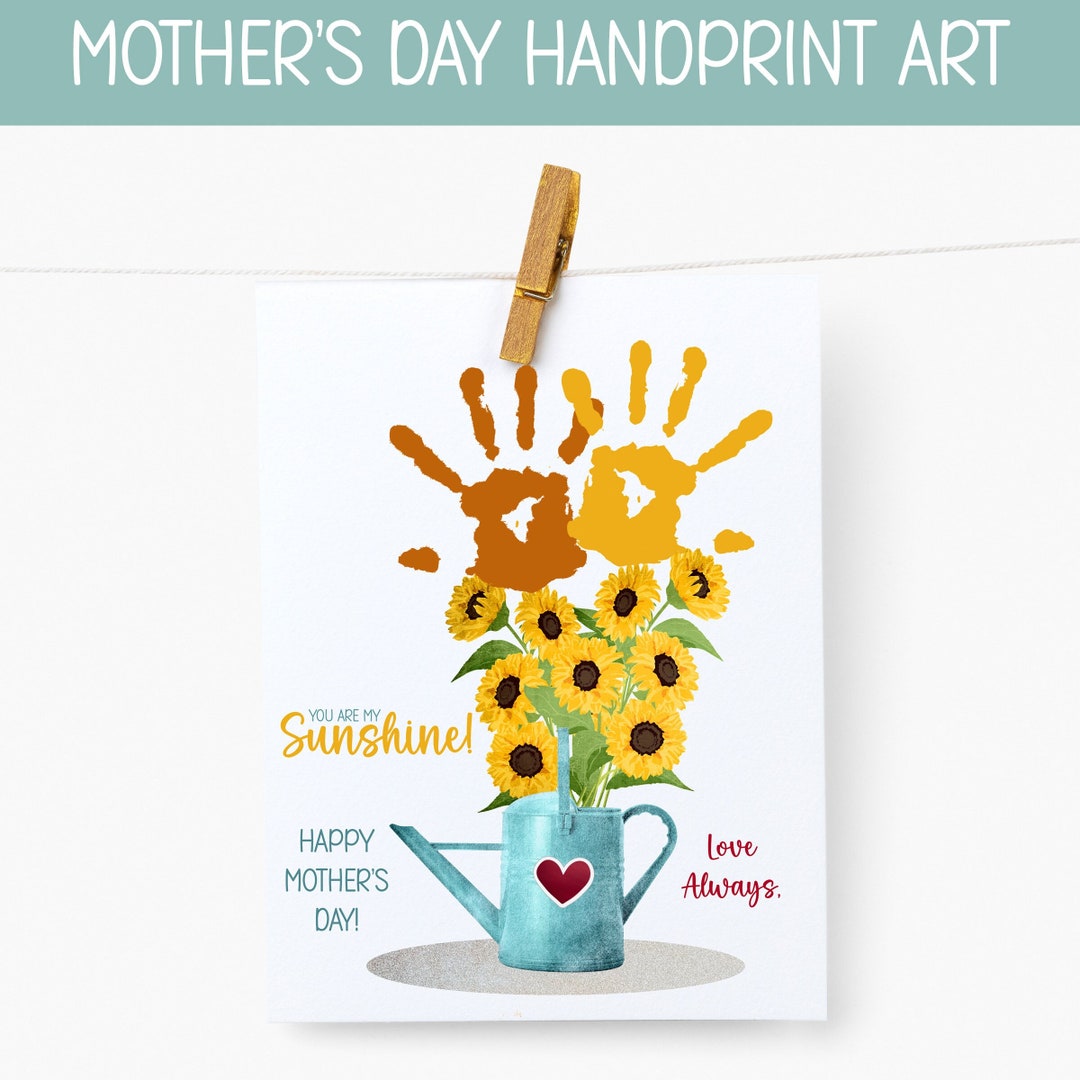 Sunflower Handprint Art: Mother's Day DIY Craft (printable) - Etsy
