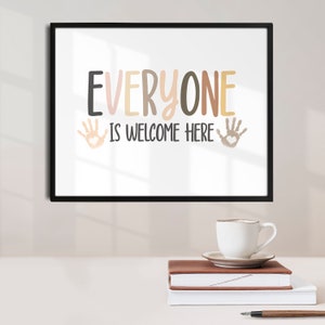 Everyone is Welcome Here Print, Inclusive Classroom Printable Wall Art ...