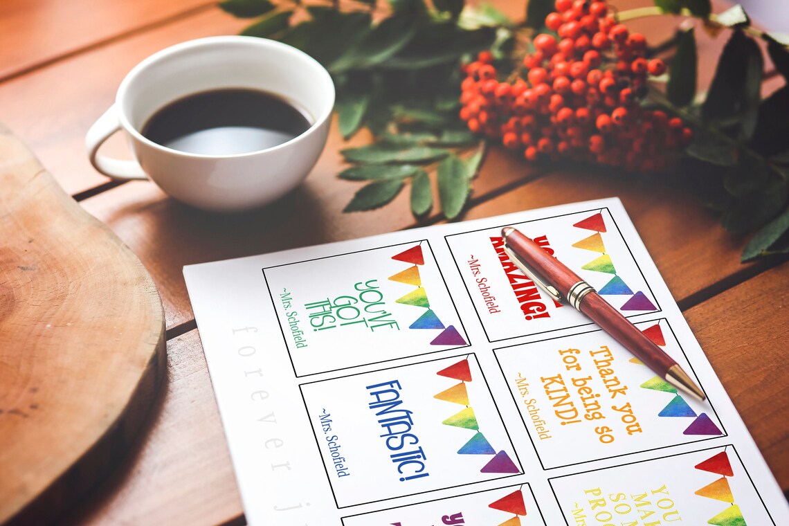 Personalized Teacher Notecards Printable Encouragement Notes - Etsy Canada