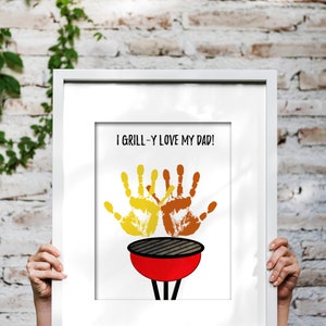 Dad Handprint Art, Printable Father's Day Card for Dad From Son ...