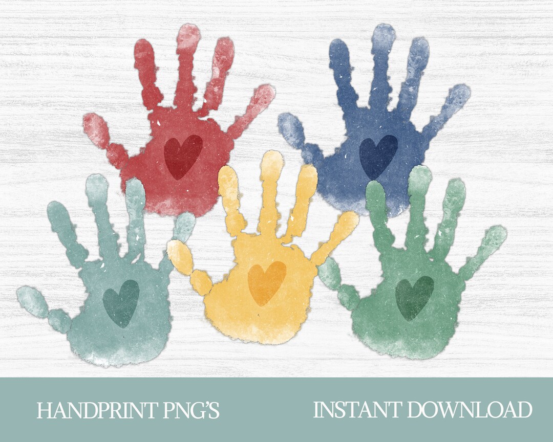 Handprint PNG, High Resolution Sublimation Clipart, Instant Download ...