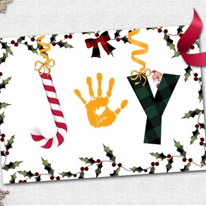 Christmas Handprint Printable, Kids Xmas Craft, DIY Card Making Kit ...