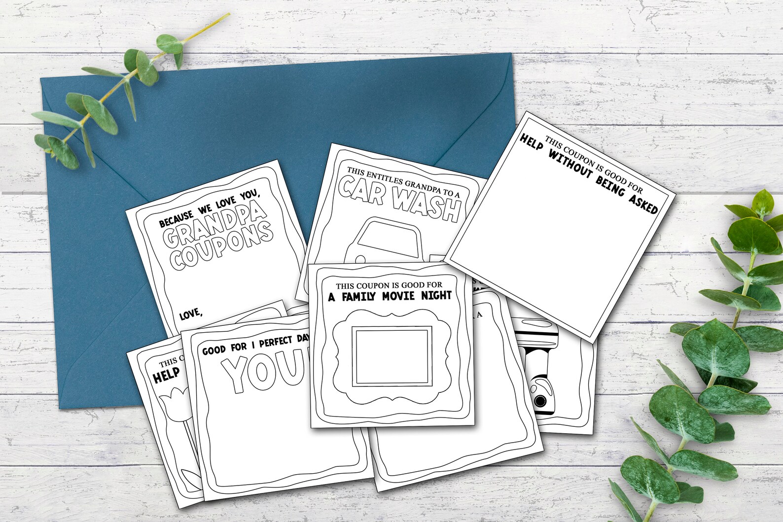 Printable Coupons, Personalized Father's Day Gift for Grandpa From ...