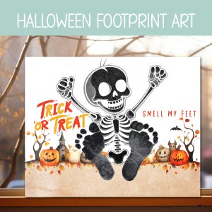Skeleton Footprint Art: Kids Halloween Craft (digital Download) - Etsy