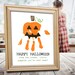 DIY Handprint Art, Halloween Decor, Pumpkin Print, Halloween Party ...