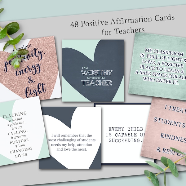 Teacher Affirmations - Etsy
