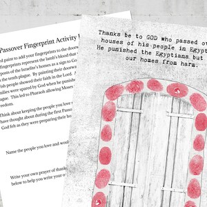 Passover Story Activity for Kids, Printable Pesach Fingerprint Craft ...
