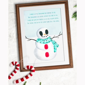 Christmas Thumbprint Art With Poem, Printable Snowman Craft for Kids ...