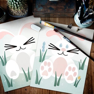 Easter Bunny Craft & Poem for Students, DIY Fingerprint Art, Thumbprint ...