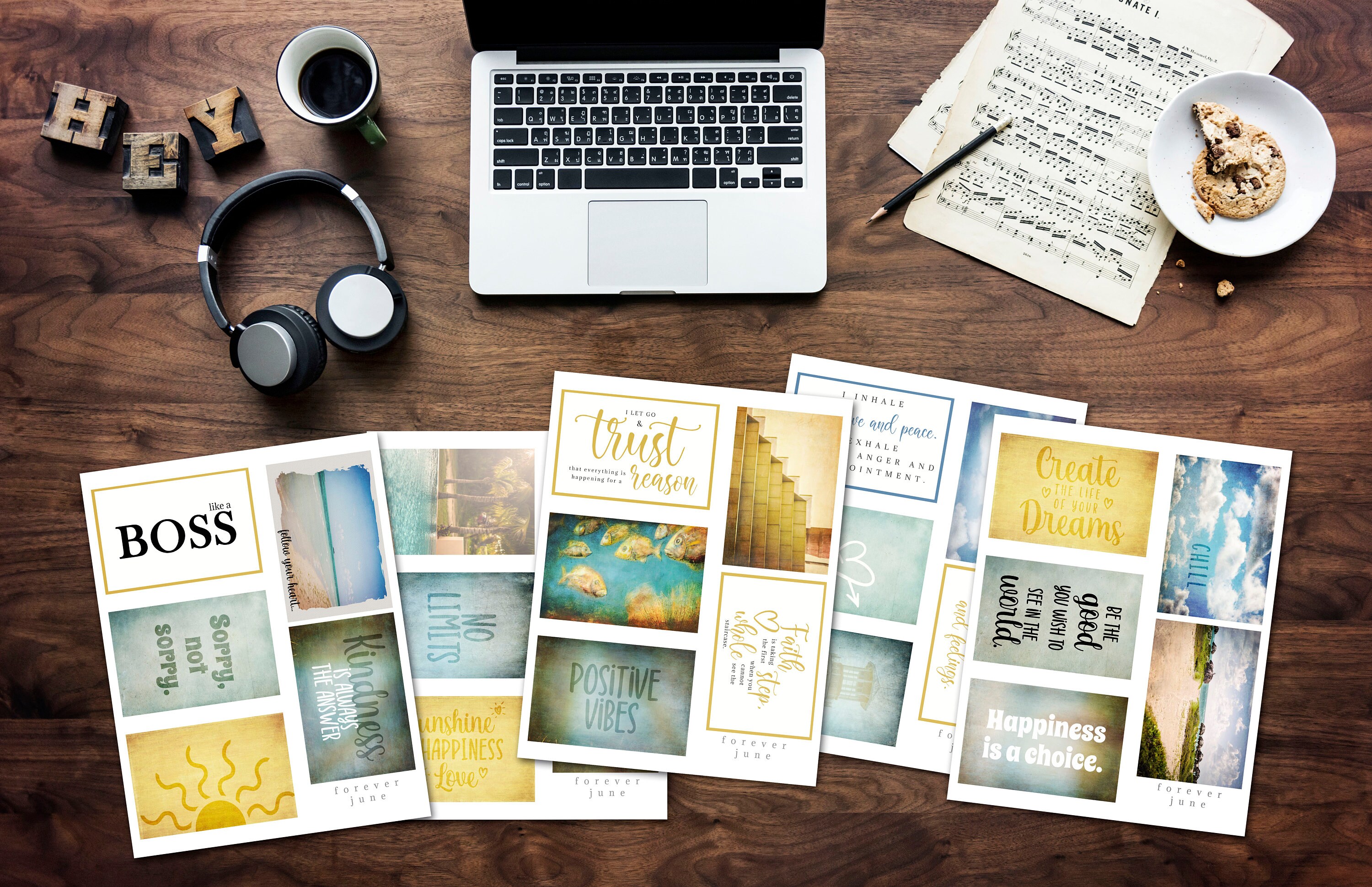 Vision Board Printables, VSCO Wall Collage Kit, Positive Affirmations ...