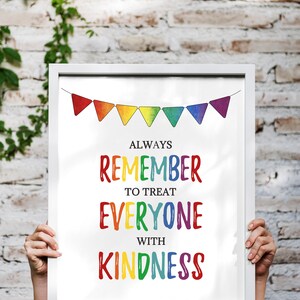 Printable Kindness Poster for Kids, Back to School Classroom Decoration ...