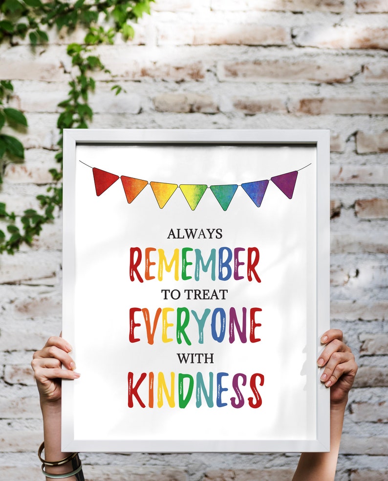 Printable Kindness Poster for Kids Back to School Classroom - Etsy