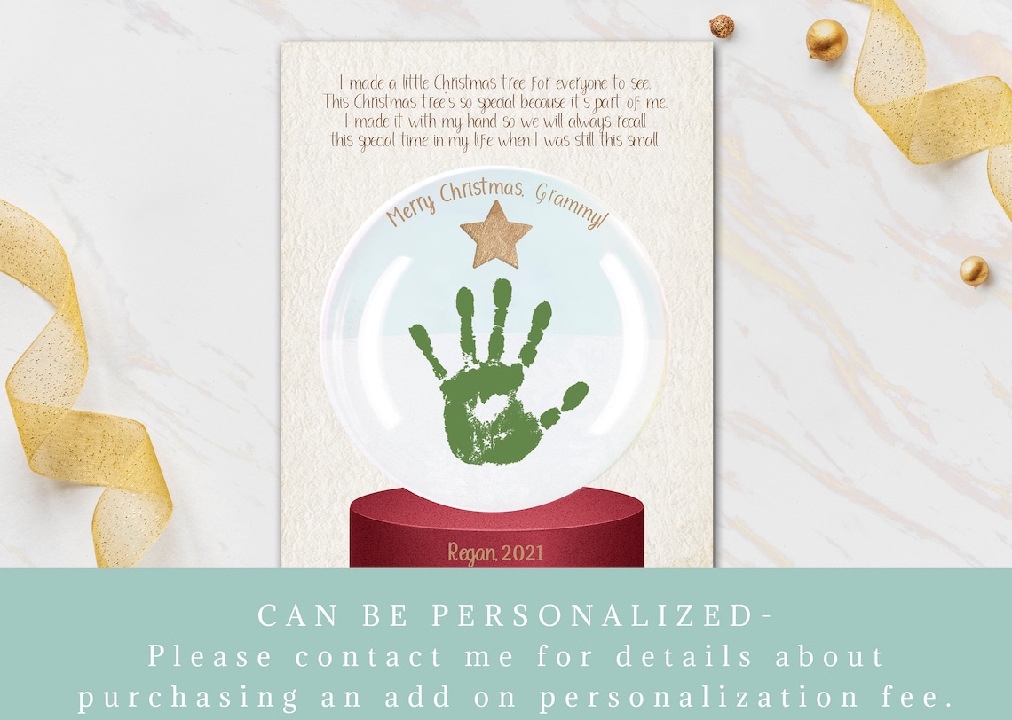 Christmas Handprint Printable Snow Globe Craft for Kids | Etsy