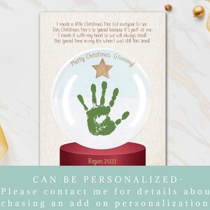 Christmas Handprint Printable Snow Globe Craft for Kids | Etsy