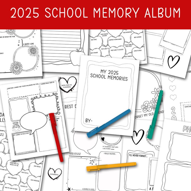 School Memory Album, End of Year Scrapbook for Students, 2025 Class ...