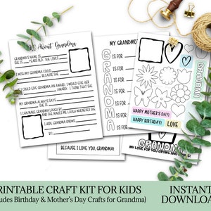 DIY Craft Kit for Kids, Unique Birthday Gift for Grandmother, Instant ...