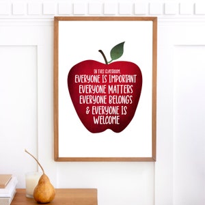 Printable Classroom Poster, Back to School Decor, Diversity Art Poster ...