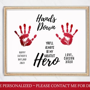 Handprint Gifts for Dad, Personalized Fathers Day Card From Son ...