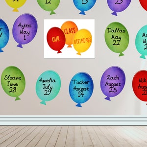 Class Birthday Display, Printable Classroom Decor, Birthday Board ...