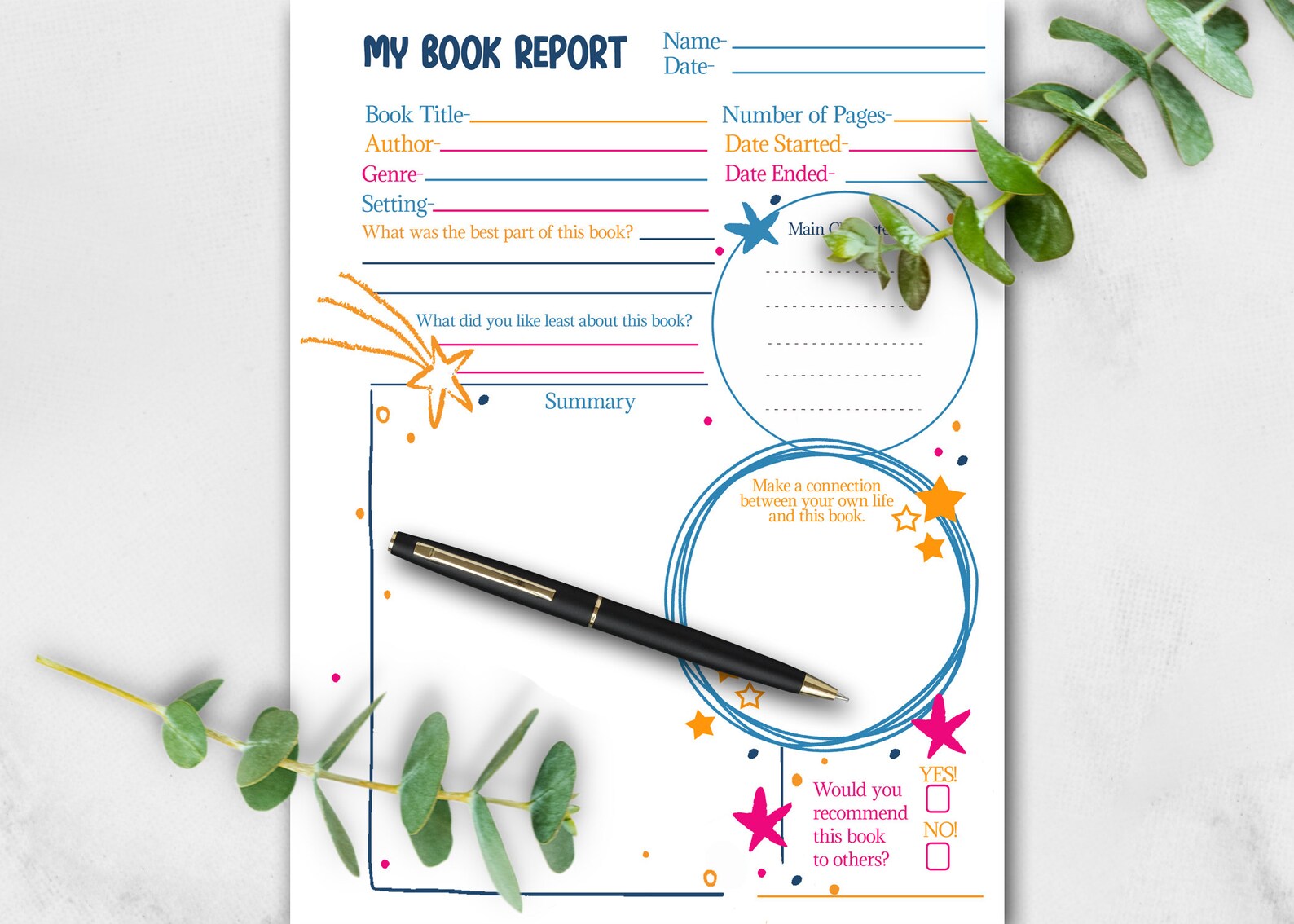 Printable Book Report, Classroom Printables, Resources for Teachers ...