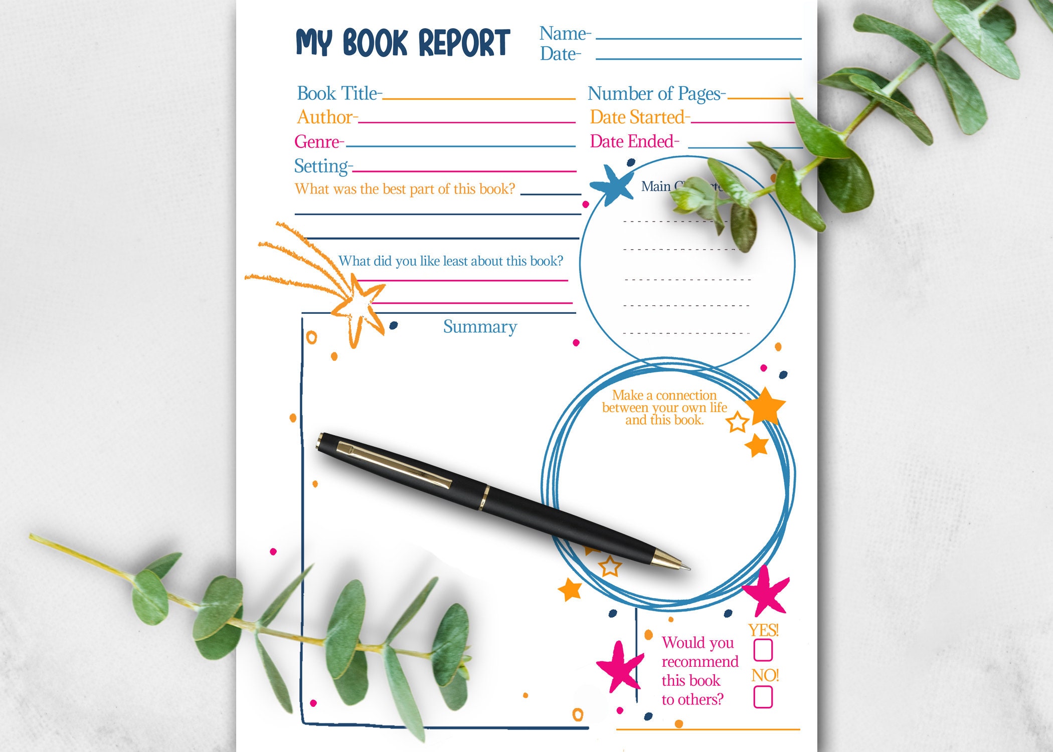 Printable Book Report, Classroom Printables, Resources for Teachers ...
