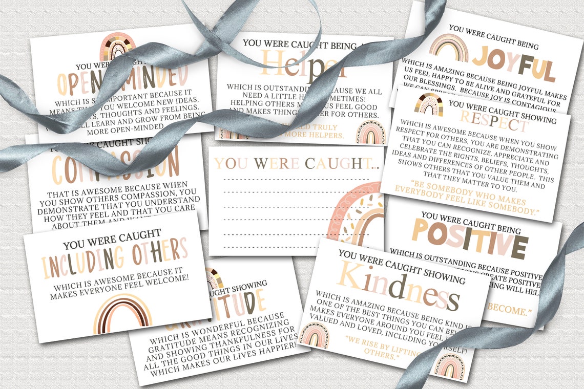 Printable Reward Cards You Were Caught Cards Good Behavior - Etsy