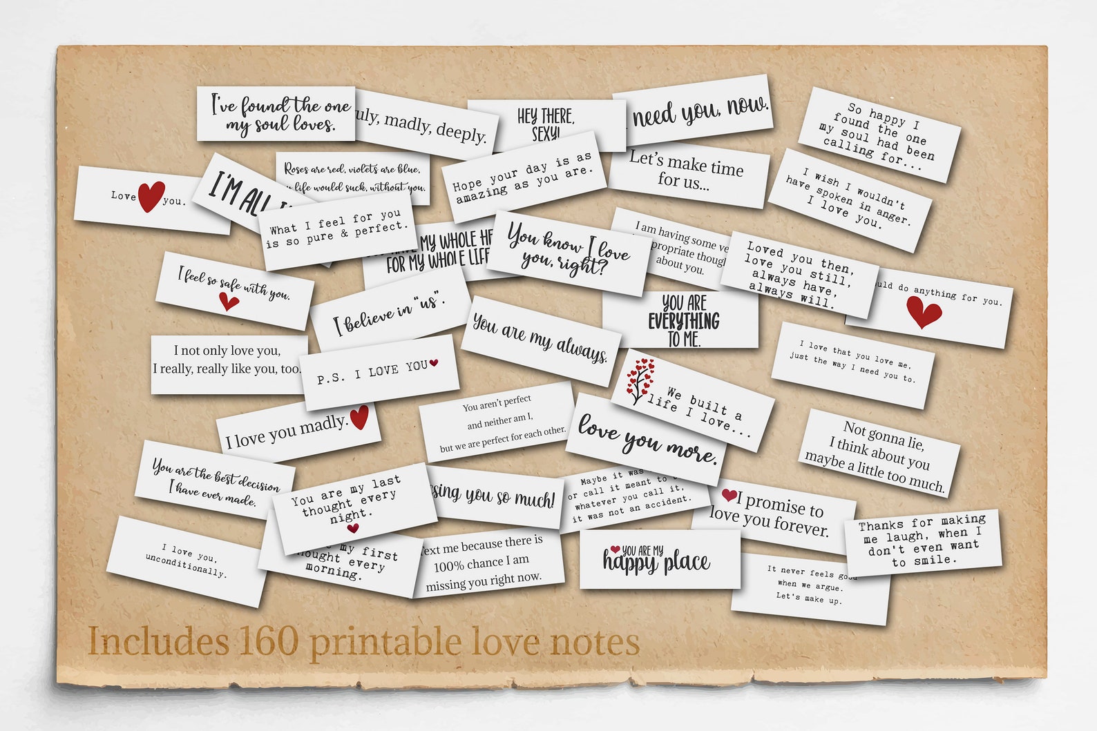 Printable Love Notes Romantic Mini Cards for Husband Unique - Etsy