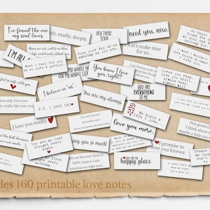 Printable Love Notes, Romantic Mini Cards for Husband, Unique Couples ...