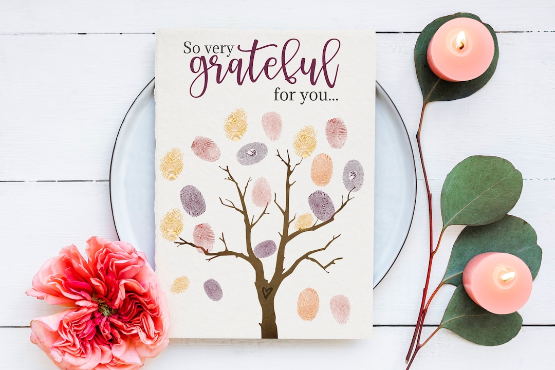 Thanksgiving Fingerprint Tree Card: DIY Fall Craft (instant Download ...
