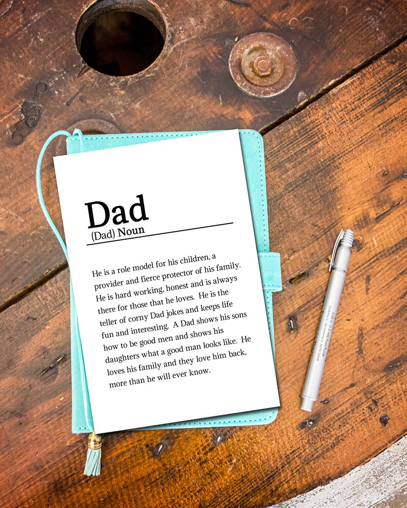 Dad Definition Card Printable Birthday Card for Dad Instant - Etsy