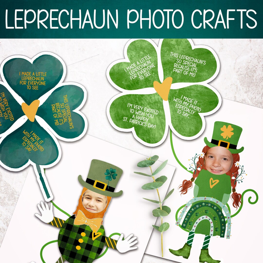 Leprechaun Photo Craft, Shamrock Poem, St. Patrick's Day Activity ...