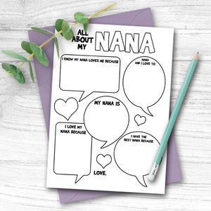Printable Coloring Cards for Kids, Nana Card, Best Mother's Day Cards ...