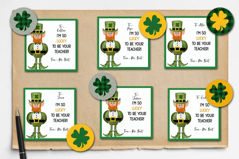 Printable St. Patrick's Day Notes From Teacher to Student - Etsy