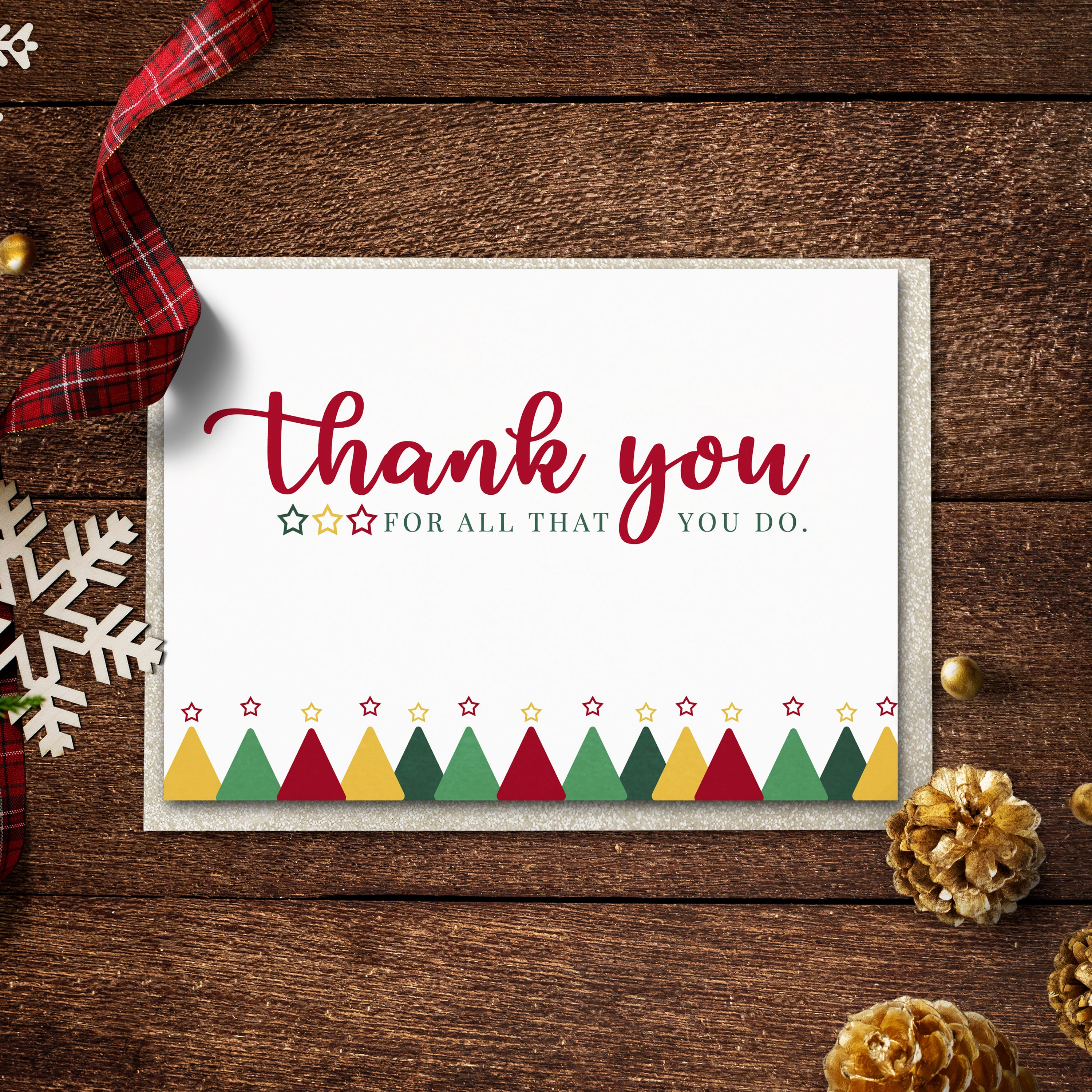 Instant Download Christmas Thank You Card for Teacher, Printable ...