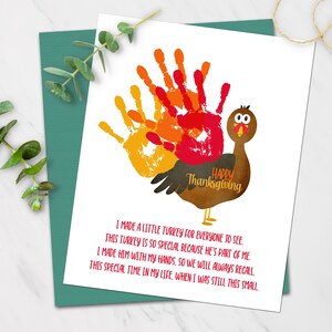 Turkey Handprint Craft, Thanksgiving Crafts for Kids, Fall Activity for ...