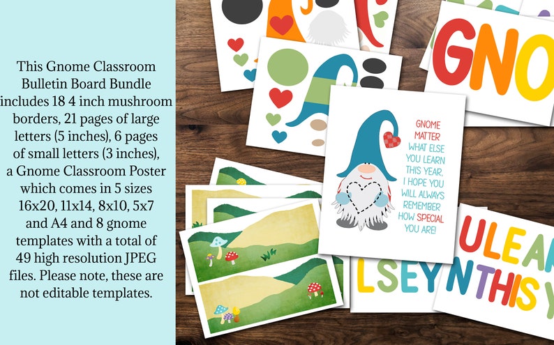 Gnome Classroom Bulletin Board Art: Rainbow Back to School Poster ...