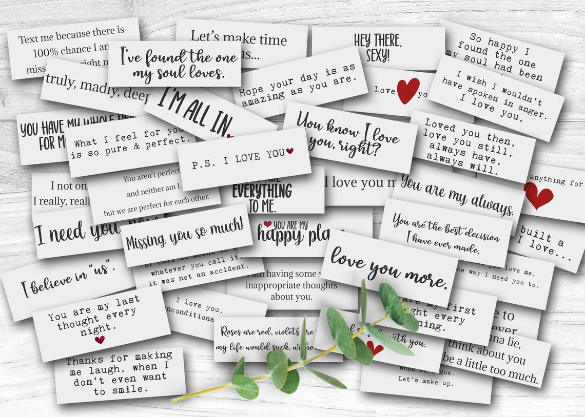 Printable Love Notes Romantic Mini Cards for Husband Unique | Etsy