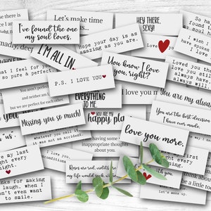 Printable Love Notes, Romantic Mini Cards for Husband, Unique Couples ...