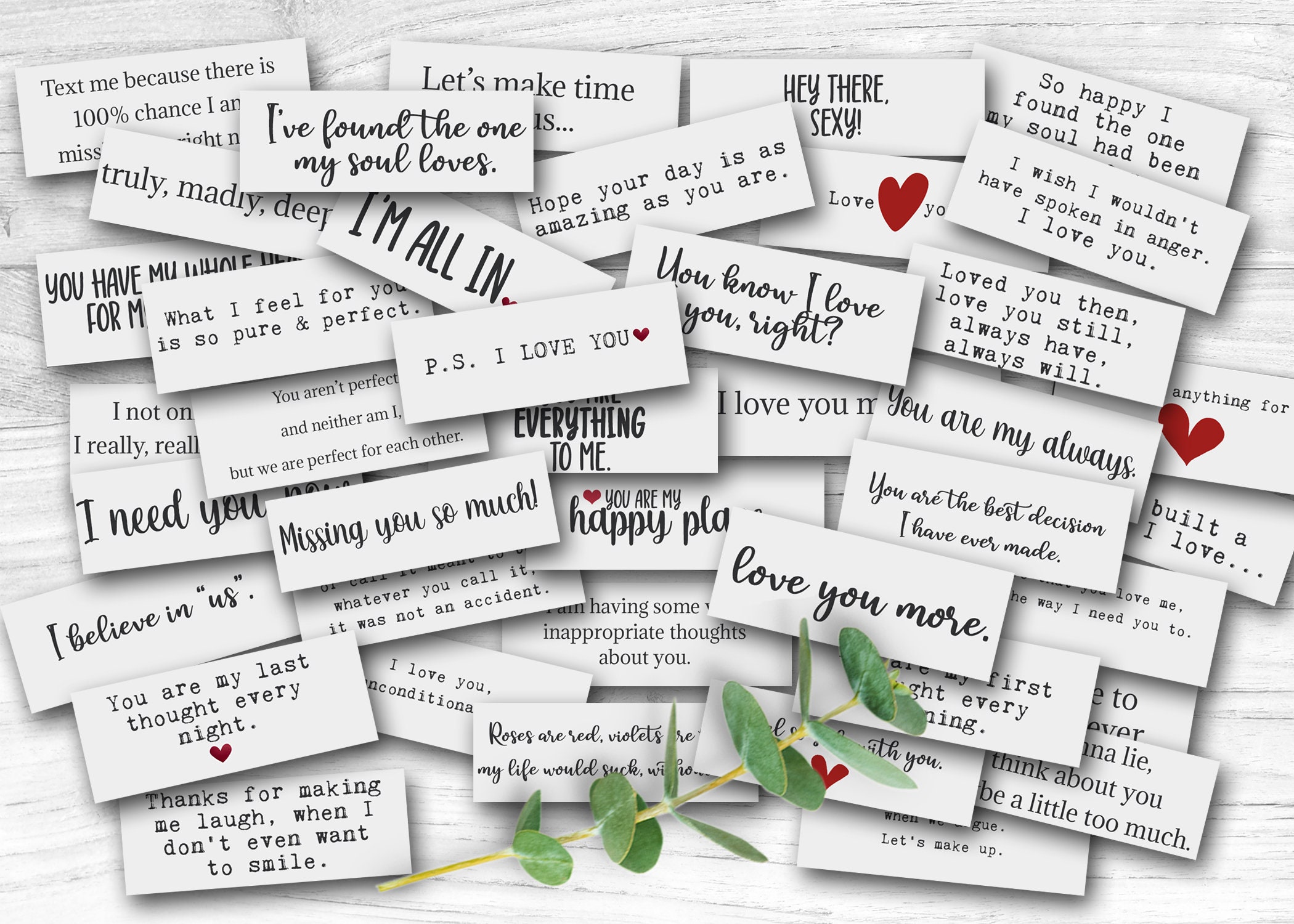 Printable Love Notes Romantic Mini Cards for Husband Unique - Etsy