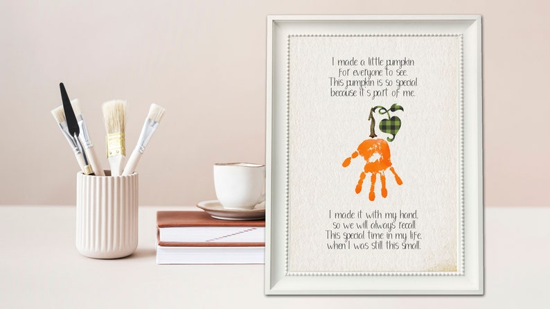 Fall Handprint Craft Pumpkin Art for Kids Thanksgiving - Etsy