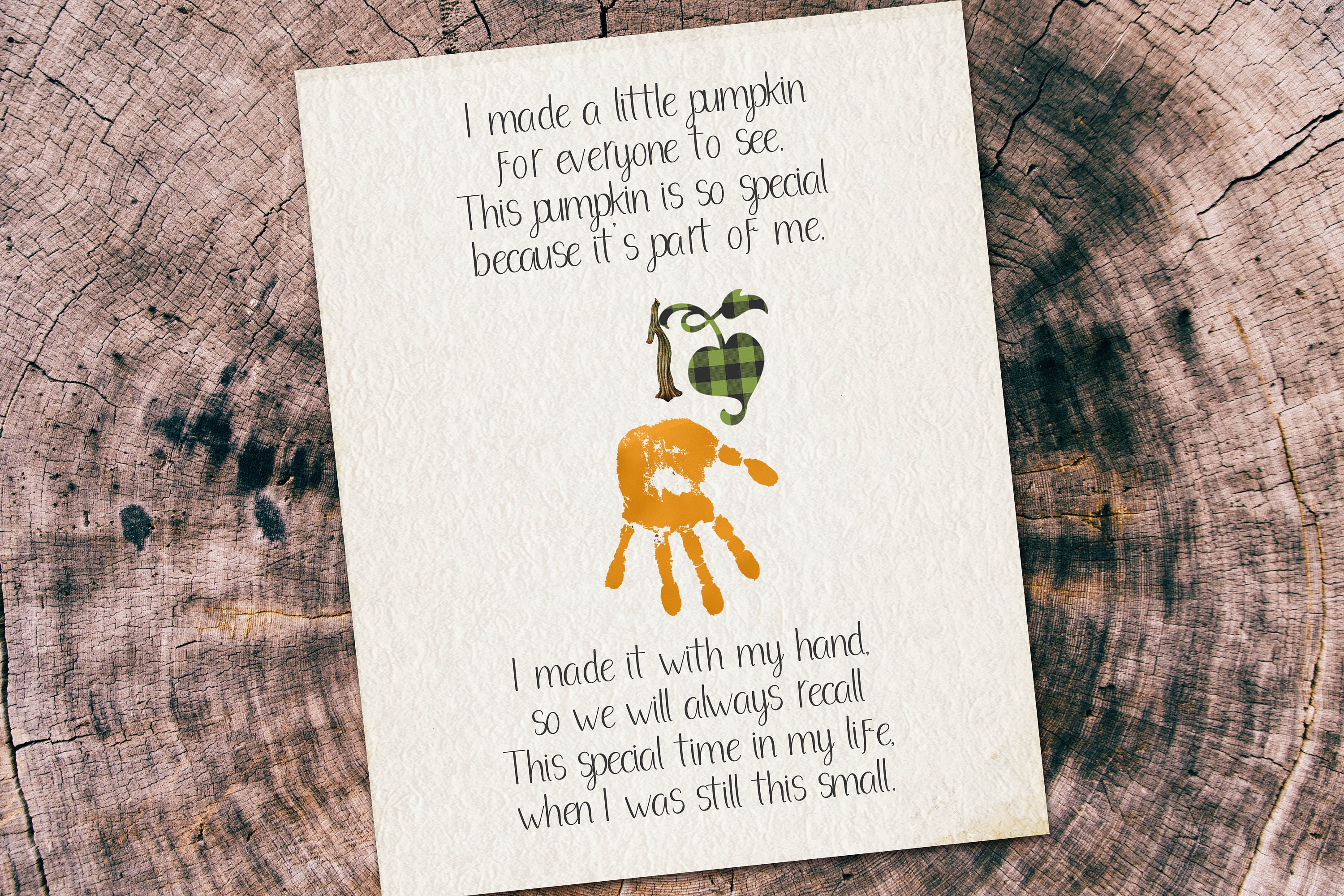 Fall Handprint Craft Pumpkin Art for Kids Thanksgiving - Etsy