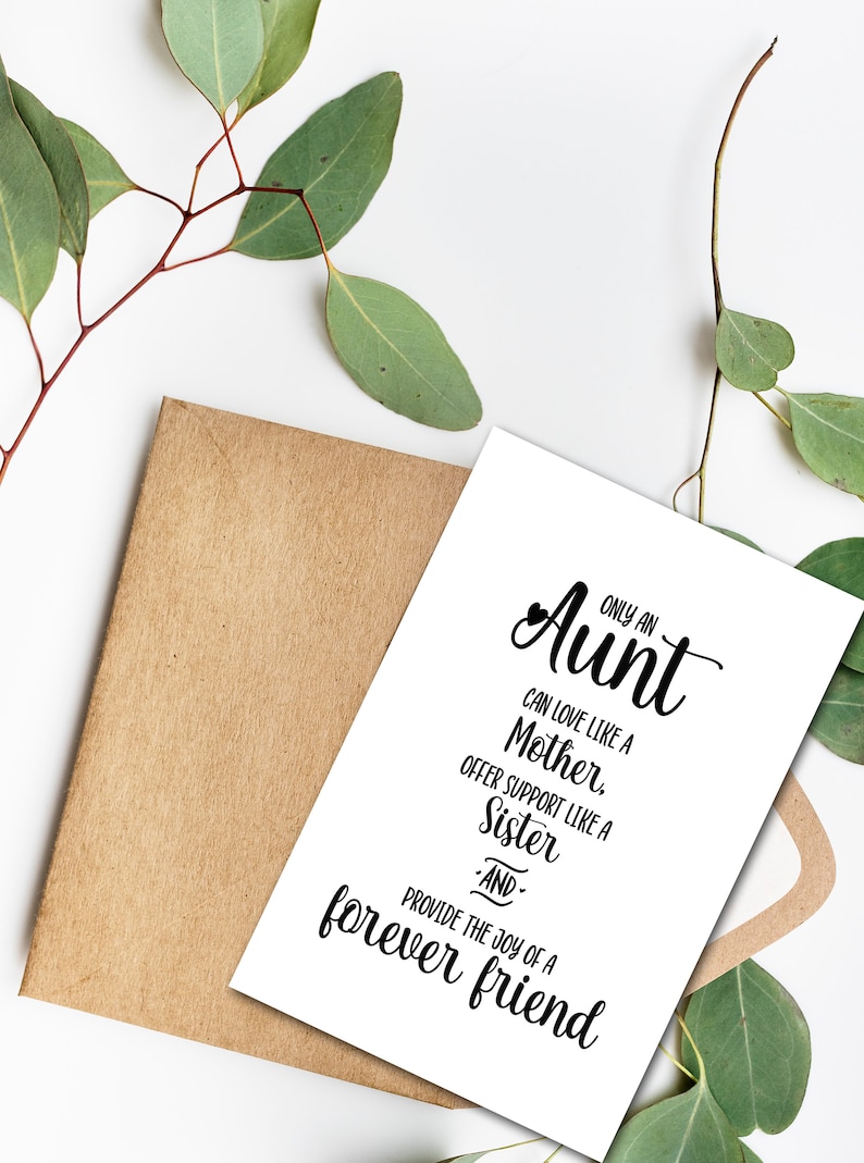 Printable Aunt Card From Niece, Birthday Card for Aunt From Nephew ...