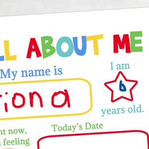All About Me Book, Kids Time Capsule, Homeschool Printables, Instant ...