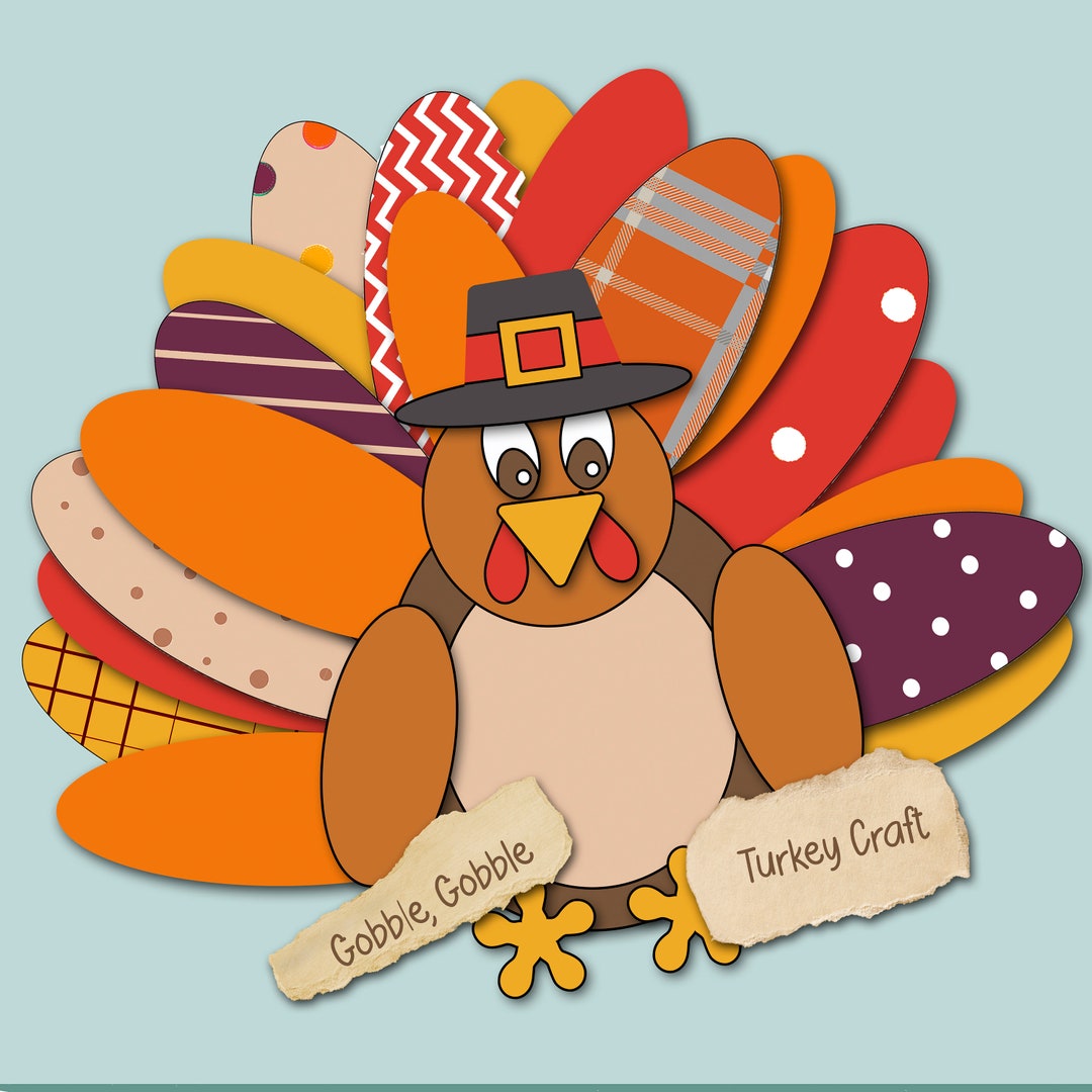 Turkey Template Thanksgiving Kids Craft Kit Kindergarten DIY - Etsy
