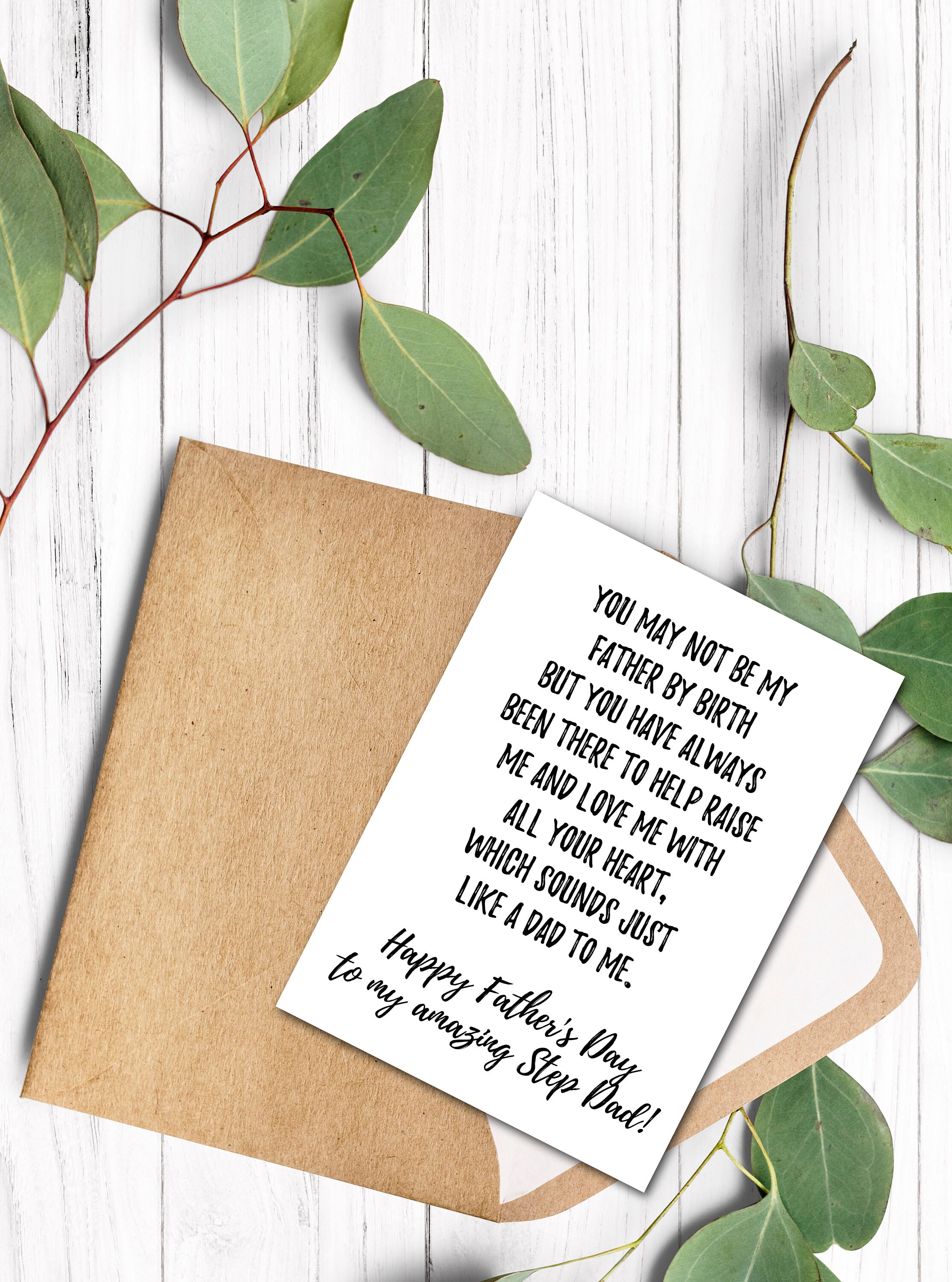 Printable Step-Dad Card Instant Download Fathers Day Card for | Etsy