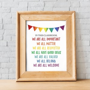 Inclusive Classroom Decor, Student Welcome Sign, Printable Wall Art for ...