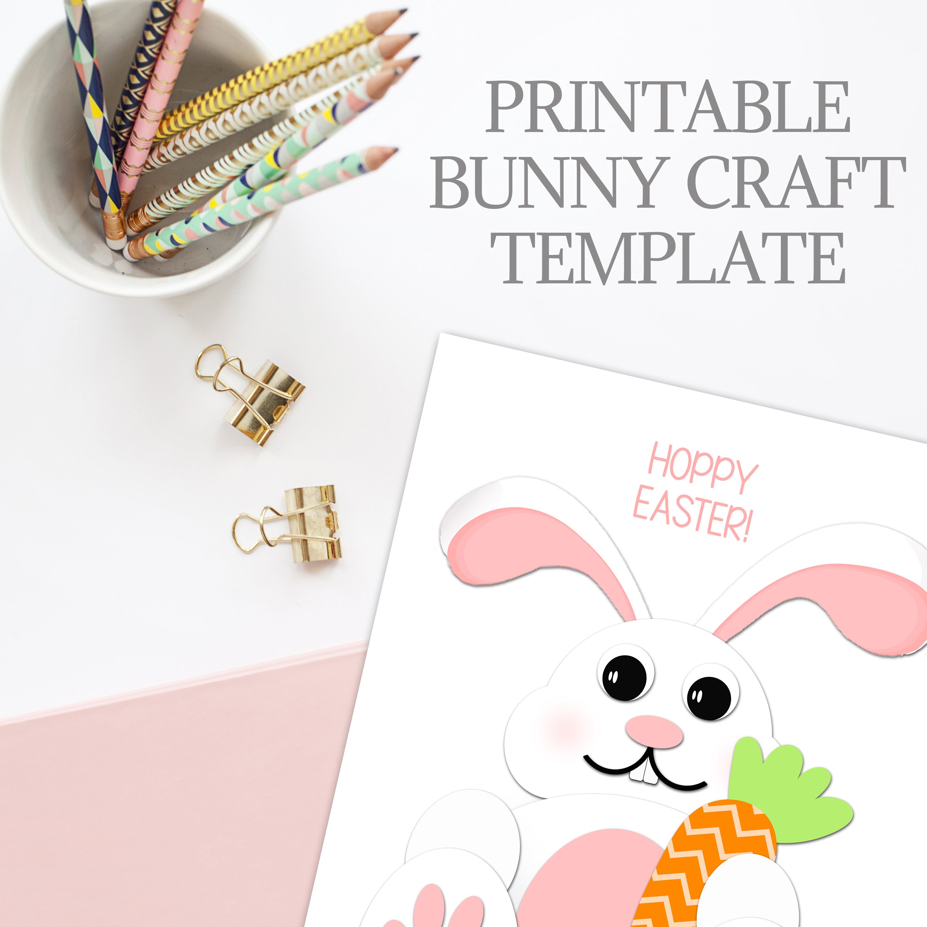 Easter Bunny Craft Template for Kids DIY Spring Art Activity - Etsy Canada