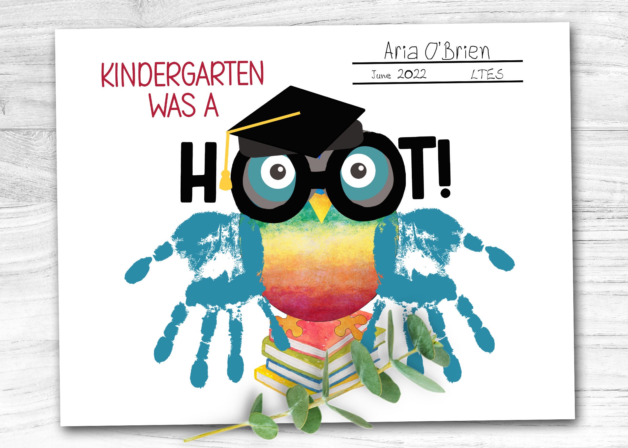 Kindergarten Diploma DIY Handprint Art End of Year Craft - Etsy