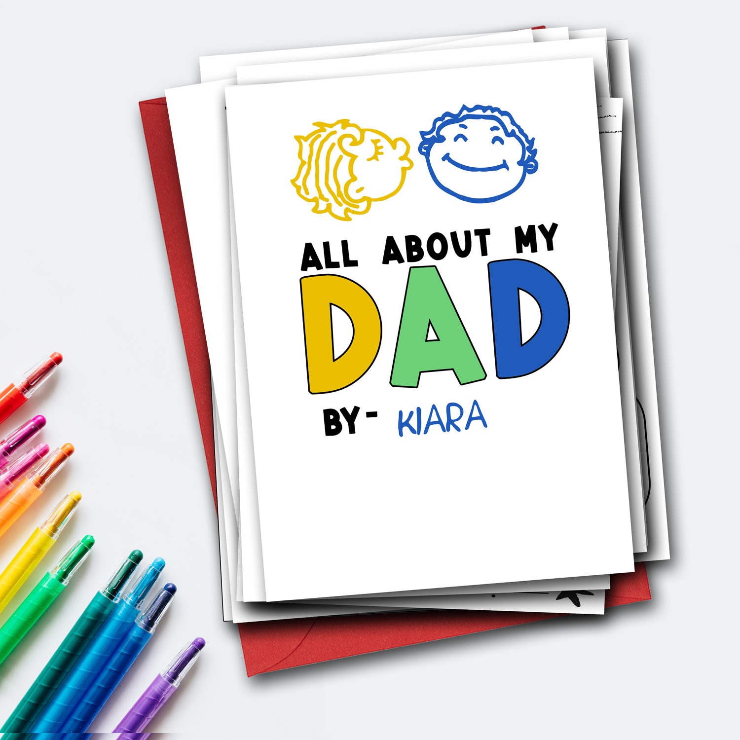 All About Dad Book Printable Father's Day Craft Kit for | Etsy
